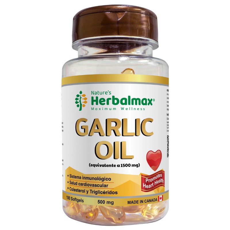 GARLIC OIL SOFTGELS 500 mg ENVASE X 100 | Nature's Herbalmax