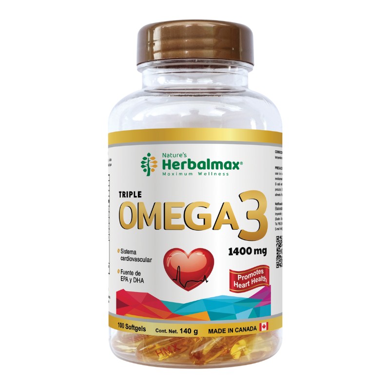 OMEGA 3 SOFTGELS 1400 mg ENVASE X 100 | Nature's Herbalmax